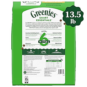 Greenies Smart Essentials Small Breed Adult High Protein Dry Dog Food Real Chicken & Rice Recipe, 13.5 lb. Bag
