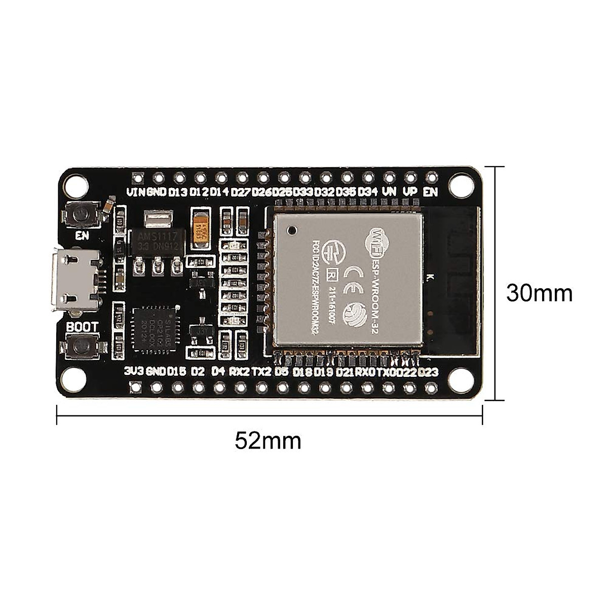 MELIFE 2 Pack for ESP32 ESP-32S Unassembled Development Board 2.4GHz Dual-Mode WiFi + Bluetooth ...