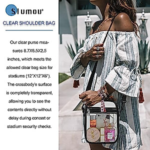 Clear Bag Stadium Approved 12x6x12 Clear Purse for Women Stadium Clear Crossbody Bag for Concert Festival Sport Beach