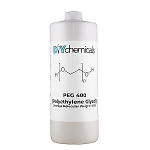 DIYChemicals Polyethylene Glycol PEG 400 for Industrial Manufacturing, Fog Machines, Antifreeze, Solvent, Humectant – Non-Toxic, Odorless, Bulk - 1 Quart