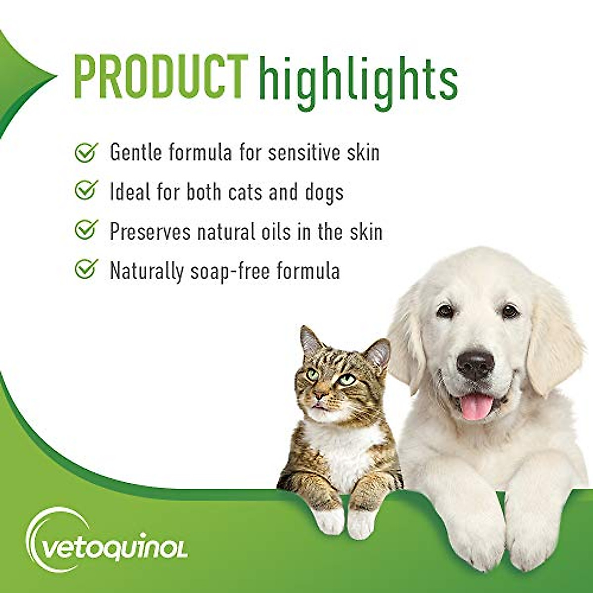 Vetoquinol Aloe & Oatmeal Shampoo — Gentle, Moisturizing Formula with Coconut Scent for Dogs & Cats, 16oz