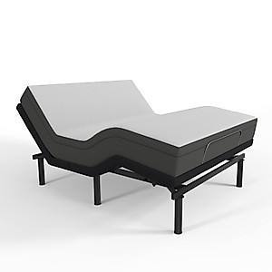 Blissful Nights e3 Queen Adjustable Bed Base Frame with 10" Medium Firm Gel Infused Memory Foam Mattress
