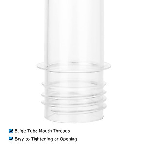 ACXFOND 60Pcs Clear Plastic Test Tubes with Caps 45ml Clear Candy Tubes Plastic Tubes for Bath Salts, Candy, Beads Storage, Science Lab, Party