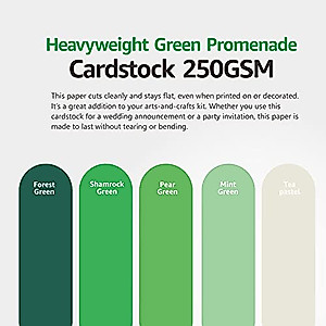 BearBoss Green Blue Navy Colored Cardstock Paper 8.5" x 11" Heavyweight 92lb Cover Card Stock for Crafts and DIY Cards Making