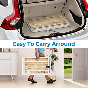 GreenForest Folding Desk No-Assembly, 31.5 in Small Desk for Small Spaces, Computer Desk for Home Office, Space Saving Foldable Table, Study Writing Desk, Oak White