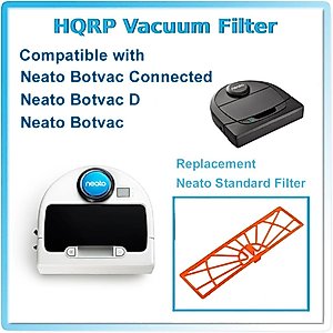 HQRP Filter (10 pack) compatible with Neato BotVac D Series D3 D5 Connected Robot Vacuums, Standart Filter Replacement