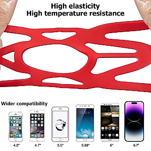 AICEL 4PCS Bike Phone Holder, Silicone Motorcycle Cell Phone Mount, X Web Grip Tether Elastic Strap for Smart Phone, Accessories Replacement Parts for Bicycle Motorcycle Handlebar (Red)