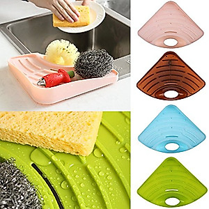 NPLE--Bathroom Kitchen Tool Sink Corner Storage Rack Sponge Holder Wall Suction Cup