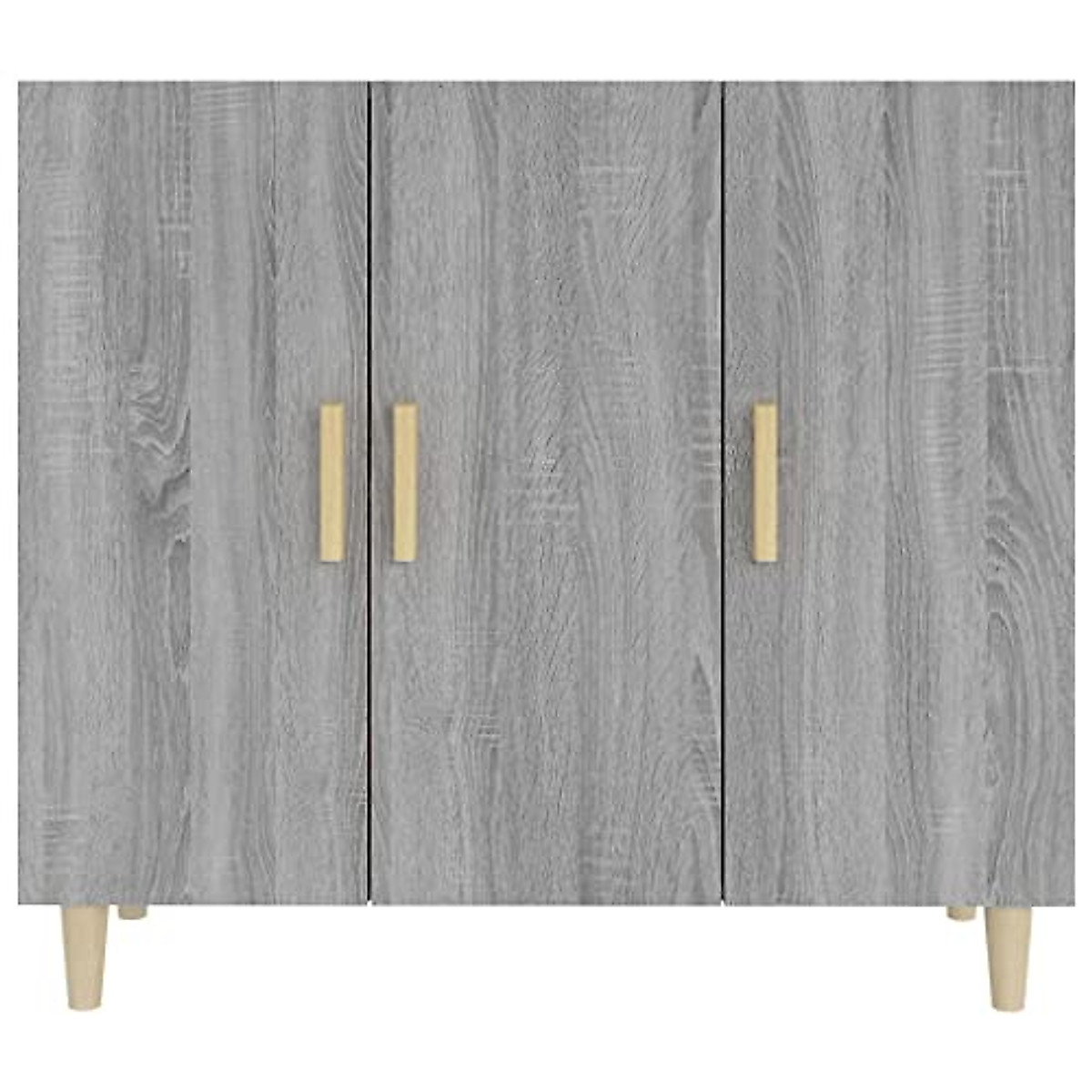 loibinfen Sideboard Buffet Server Storage Cabinet with 3 Doors, Console Table Home Kitchen Sideboard with Wood Legs, Dining Room Furniture Entryway Cupboard, Gray Sonoma 35.4"x13.4"x31.5" -AA