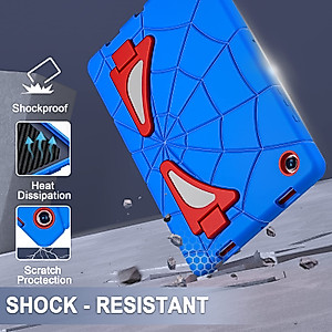 Auizotl Case for Samsung Galaxy Tab A8 10.5 Case for Galaxy Tab A8 Case with Kickstand 3 Layer Rugged Military Grade Shockproof 10.5 inch Cover (SM-X200/X205/X207), Blue Red