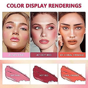 Multi-Use Cream Blush Stick, Blush Cheek Stick Tinted Moisture Stick Solid Moisturizer Stick, Waterproof Blusher and Shadow Lips for Cheek Makeup (shy pink, 1pcs)