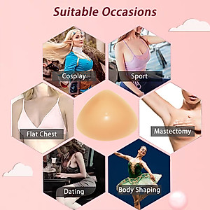 OMMITO Triangle Silicone Breast Form Mastectomy Prosthesis Bra Insert Pad Enhancer Only 1 Piece 400g