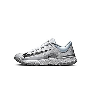 Nike Alpha Huarache Elite 4 Turf Baseball Shoes White Black Grey FD2743-100 Men’s Size 8.5