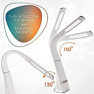 OttLite Recharge LED Desk Lamp with ClearSun LED Technology - Portable, Dimmable & Flexible Gooseneck - Travel-Friendly Task Lamp with Rechargeable Battery - for Home, Reading, Office & College Dorms
