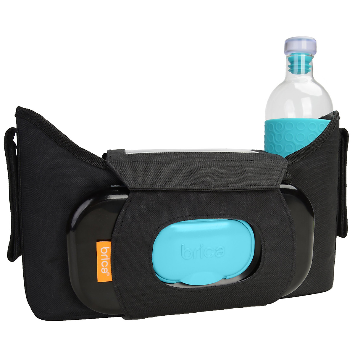 Munchkin Brica Stroller Organizer Plus with Phone Viewer and Wipes Case, Black
