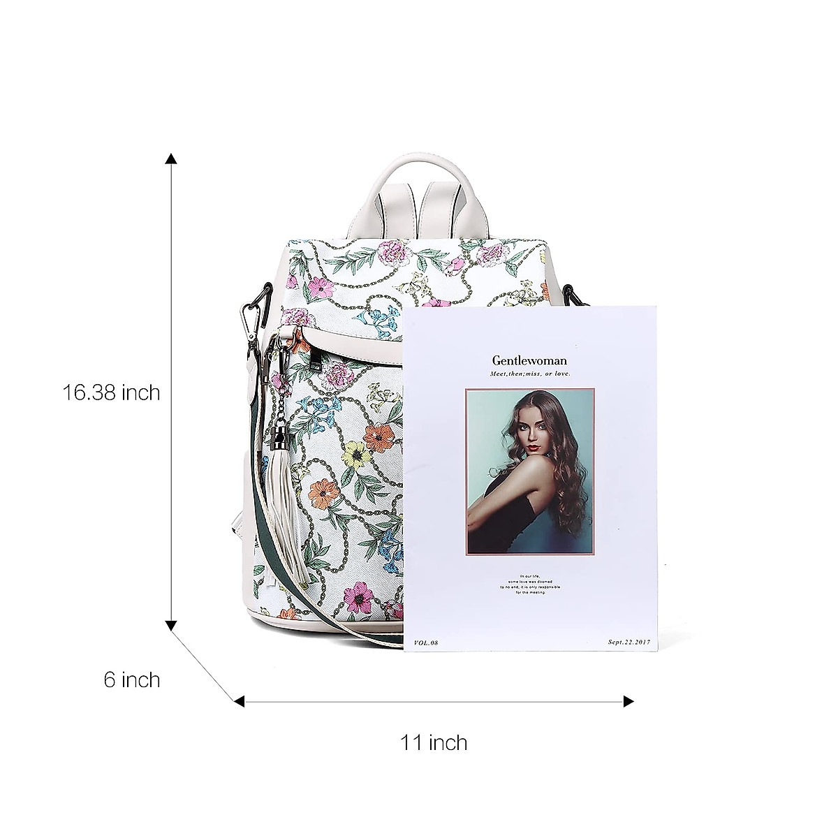 Telena Backpack Purse for Women, PU Leather Anti Theft Travel Purse Shoulder Bags with Tassel