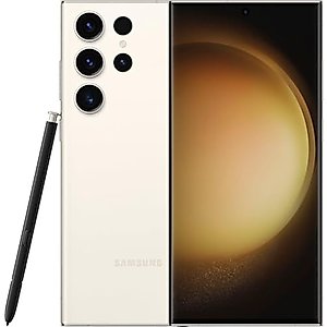 SAMSUNG Galaxy S23 Ultra 5G SM-S918B/DS 512GB 12GB RAM, 200 MP Camera, Factory Unlocked, NGP Wireless Charger Included – Cream