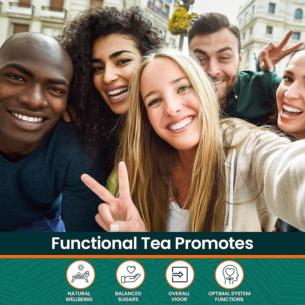 Herbaly Glucose Functional Tea - Vitality & Wellness - Gymnema Sylvestre, Ceylon Cinnamon, Bitter Melon, Dandelion Root, Fenugreek - Daily Teas - 1 Pack, 30 Plant-Based Pyramid Tea Bags