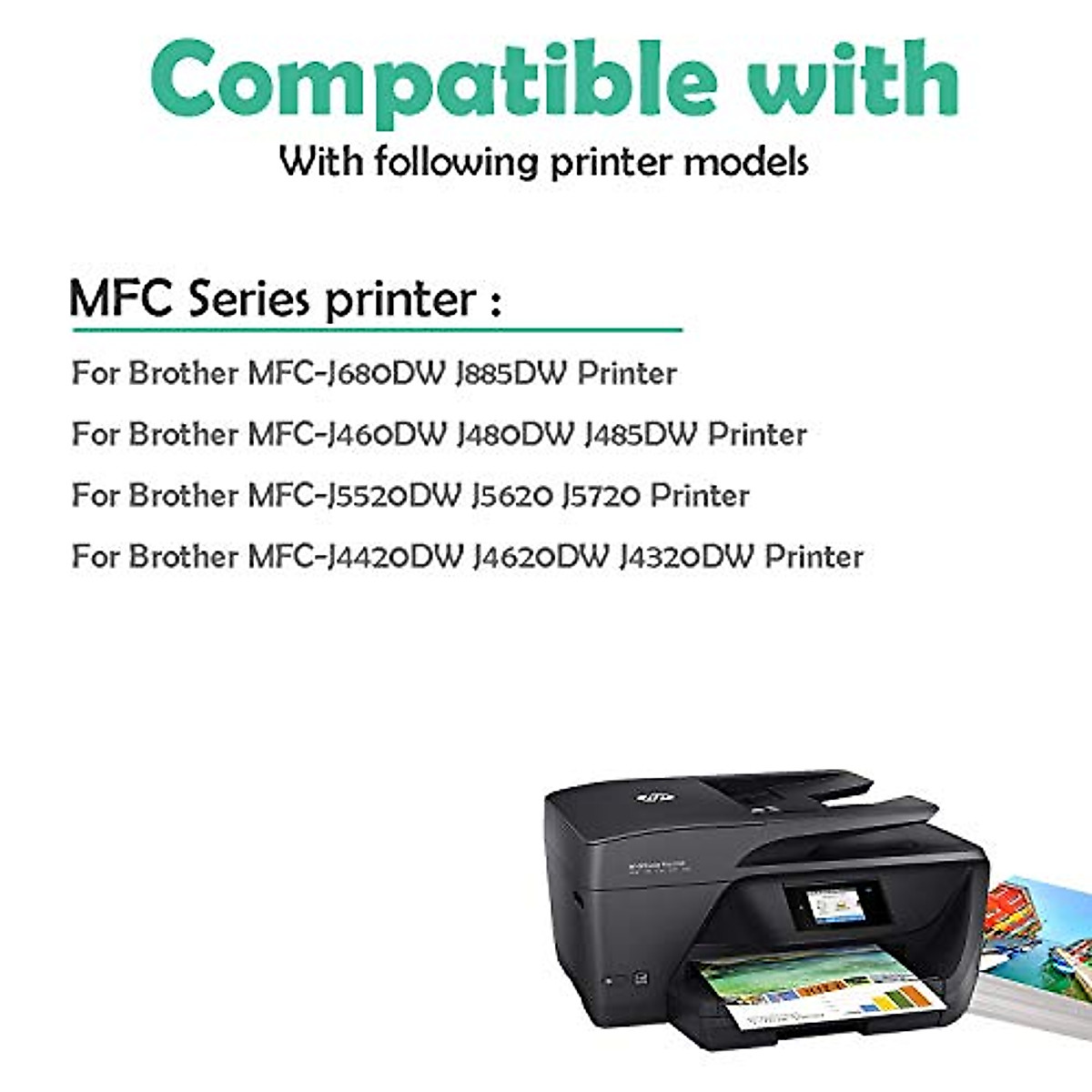 Tyjtyrjty 5 PK Compatible Ink Cartridges for Brother LC203 LC-203 for Multifunction Printers MFC-J4320DW, MFC-J4420DW, MFC-J4620DW, MFC-J5620DW, MFC-J5720DW(2 Black, 1 Yellow, 1 Magenta, 1 Cyan,5PK)