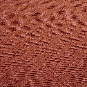 SunStyle Home Quilt Set Full/Queen Size, Rust Diamond Pattern Bedspread-90x96, Soft Lightweight Microfiber Coverlet, Luxurious Warm Bed Cover for All Seasons-3 Pieces(1 Quilt, 2 Pillow Shams)