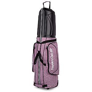 Founders Club Golf Travel Cover Luggage for Golf Clubs with ABS Hard Shell Top Travel Bag (Lavender)