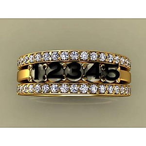 Moriarty's Gem Art 5 BIRTHSTONES MOTHERS RING FLANKED WITH FINE DIAMOND - YELLOW, ROSE, SILVER GOLD RINGS FOR WOMEN - SIZE, GEMSTONE, METAL