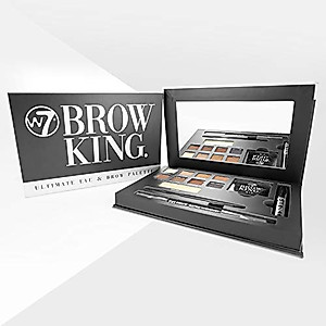 W7 Brow King Ultimate Eyebrow Kit - Shape, Define & Groom Palette - Professional Makeup Set