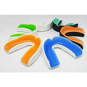 COOLLO SPORTS Boil and Bite Mouth Guard (Youth & Adult) DA Custom Fit Sport Mouthpiece for Football, Hockey, Rugby, Lacrosse, Boxing, MMA (Free Case Included!) (Mint Green & Black, Ages 10 & below)