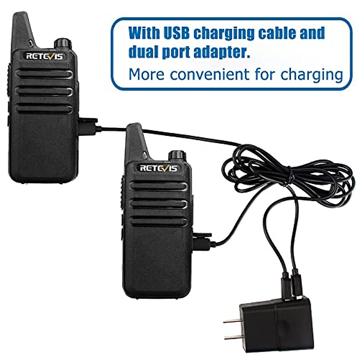 Retevis RT22 Walkie Talkies with Earpiece, Two Way Radios Long Range, Mini Walkie Talkie Rechargeable for Adults,Key Lock,VOX Handsfree, for Family Hunting Camping Hiking Skiing (4 Pack, Black)