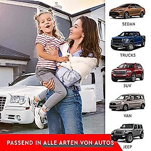 Helteko Car Seat Protector with Thickest Padding, 2 Pack Car Seat Pad for Child Baby Carseat, Auto Seat Protector from Waterproof & Stain Resistant Kick Mat Material for Leather and Fabric Seat