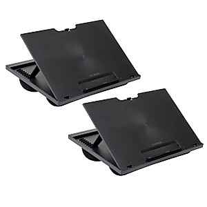 Mind Reader Lap Desk Laptop Stand, Bed Tray, Collapsible, Portable, Dorm, MDF, Metal, 14.75" L x 11" W x 7.3" H, Set of 2, Black