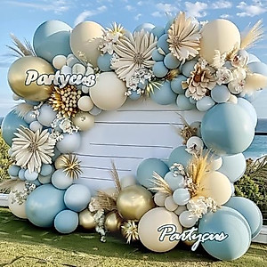 Dusty Blue Balloon Garland Arch Kit - Double Stuffed Slate Blue Balloons Different Sizes for Baby Shower Gender Reveal Wedding Birthday Party Decoration