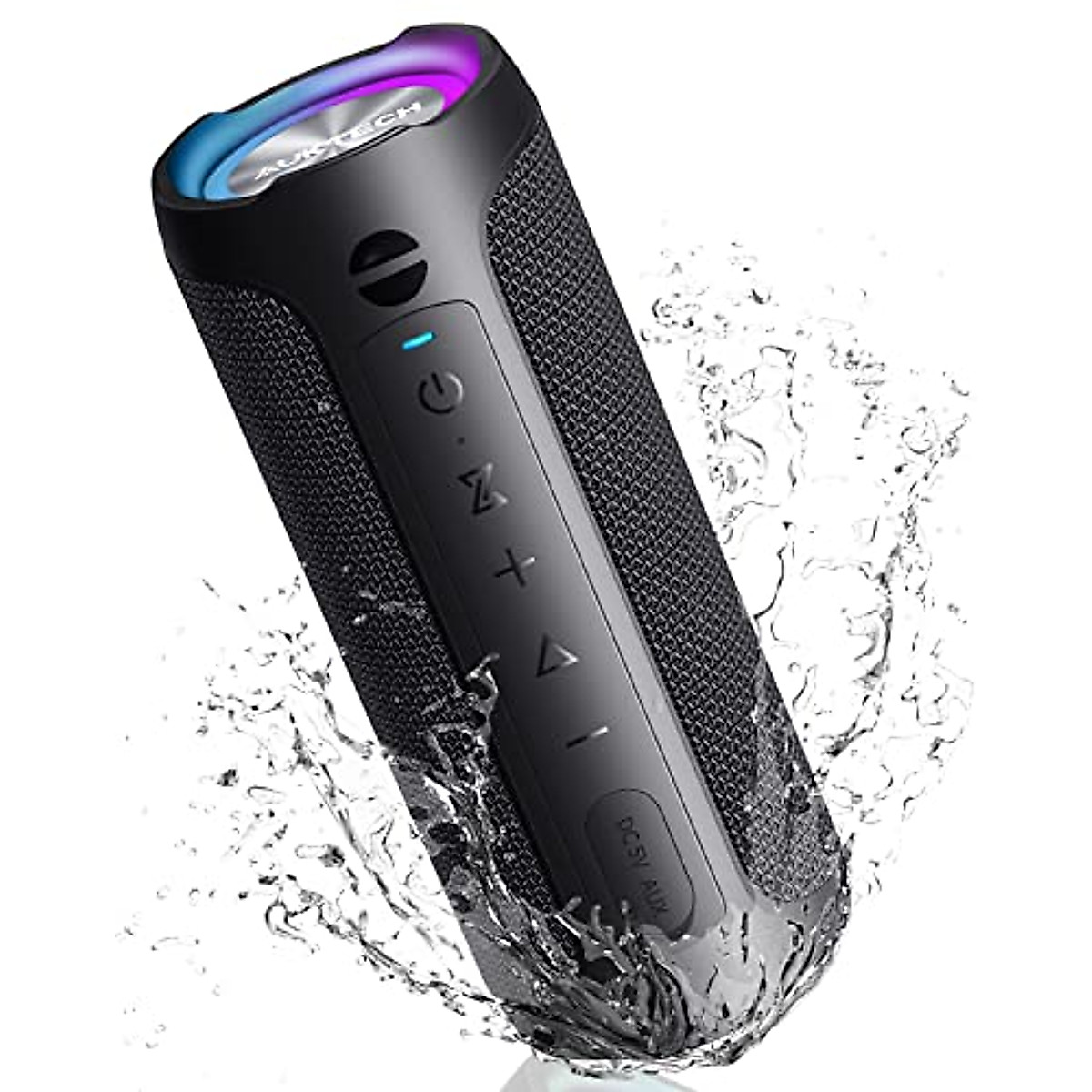 AUKTECH Bluetooth Speakers - Portable Speakers Bluetooth Wireless(100ft), 24W Loud Stereo Sound, Led Lights, 20H Playtime, IPX7 Waterproof Speaker for Outdoor, Home, Party, Beach, Shower