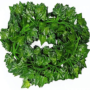 Sinsoledad Faux Ivy Wreaths can be Hung on Walls and Outdoors for Home Kitchen Garden Hall Decorations. A Pack of 12, Each 7.5 feet Long, Green.