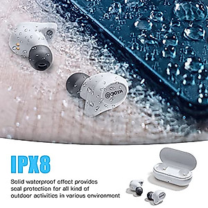 BOYA True Wireless Earbuds, Blutooth 5.0 in-Ear Earbuds Touch Control Wireless Headphone Earphone with Charging Case Built-in Microphone for Phone Calls Music Listening Sports (White)