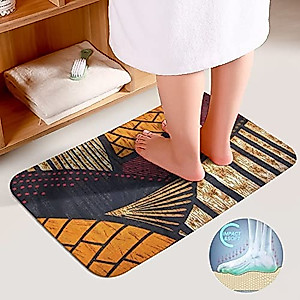 Hot and Warm African Wax Print Bathroom Rugs Set 3 Piece Non-Slip Mat Rectangular Floor mat U Shaped Mat O Shaped Toilet Lid Cover 20"x32"