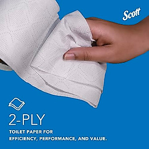 Scott® Professional 100% Recycled Fiber Standard Roll Bulk Toilet Paper (13217), 2-Ply, Elevated Design, White, Individually wrapped rolls (473 Sheets/Roll, 80 Rolls/Case, 37,840 Sheets/Case)