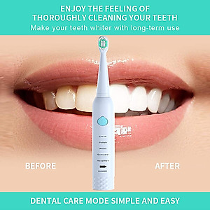 DHMXDC Sonic Electric Toothbrush for Kids and Adults, 5 Modes with 2 Min Build in Timer, Ultrasonic Toothbrush with 4 Brush Heads Charging Power Toothbrush