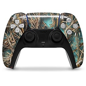 WraptorSkinz Skin Wrap compatible with Sony PS5 DualSense Controller WraptorCamo Grassy Marsh Camo Neon Teal (CONTROLLER NOT INCLUDED)