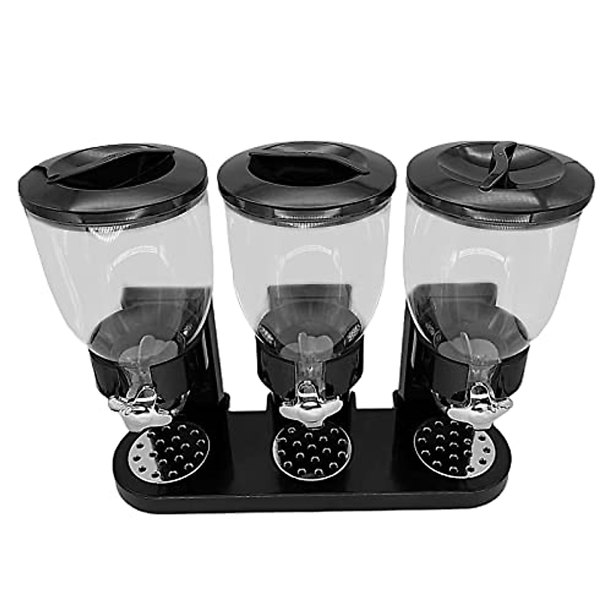 Cereal Dispenser Countertop Indispensable Dry Food Dispenser Triple Food Dispenser Cereal Containers Storage Rice Candy Dispenser Machine for Trail Mix Nut Grain Beans Rice Snack Granola