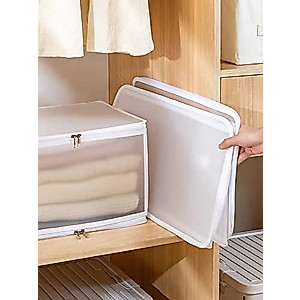 VBROS Foldable Transparent Storage Bin Reusable Stackable for Storing Clothes, Blankets, comforters, Sheets, Pillows and book storage (1 PCS) (20x12x12)