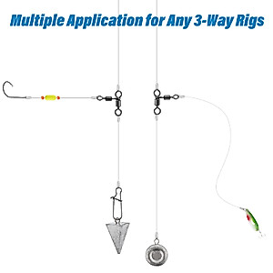 Dr.Fish 30 Pack 3 Way Swivels Barrel Swivels Fishing Swivels Catfish Swivels Fishing Tackle Hook Connector Surf Fishing Rig Trolling Catfish Rig Saltwater Freshwater Size 2X3