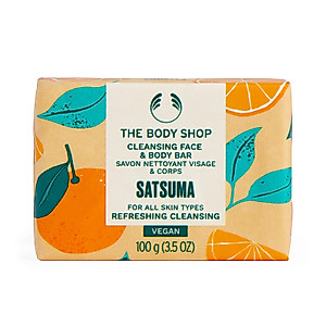 The Body Shop Satsuma Cleansing Face & Body Bar – Cleanses & Revitalizes Skin – Vegan – 3.5oz