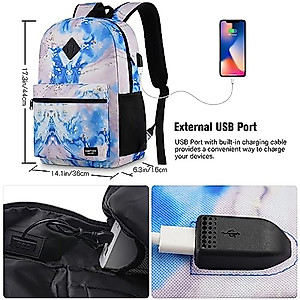 YAMTION School Backpack,Classic Cute Bookbag Men and Teen Boy Schoolbag with USB Charging Port for High School College Office Work Travel