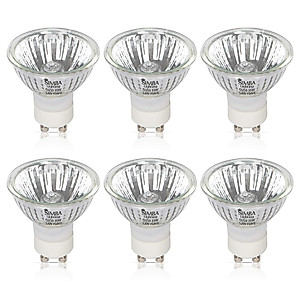 Simba Lighting Halogen GU10 35W Spotlight 120V MR16 with Glass Cover (6 Pack) Dimmable for NP5 Candle Warmer, Accent, Recessed, Track Lighting, Twist-N-Lock Base, Warm White 2700K