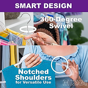 Premium Clear Invisible Acrylic Hangers,Crystal Plastic Hangers,Clear Hangers 50 Pack Ultra Slim & Space Saving Suit Hangers for Coats, Pants & Dress Clothes