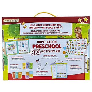 Parragon Preschool Big Activity Box Ages 3-5 Learning Toy: Learn to Write, Letter & Number Tracing, Math, & More. Box with Wipe Clean Boards, Workbook, Flash Cards, Reusable Stickers & More