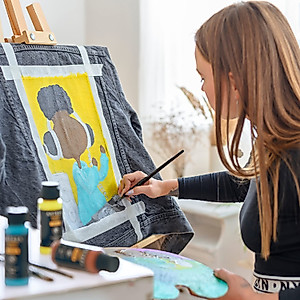 ARTEZA Fabric Paint, Set of 14, Permanent Acrylic Paint, Textile Paint for Drawing on T-Shirts, Denim, Cotton, Linen, and Mixed Fabrics