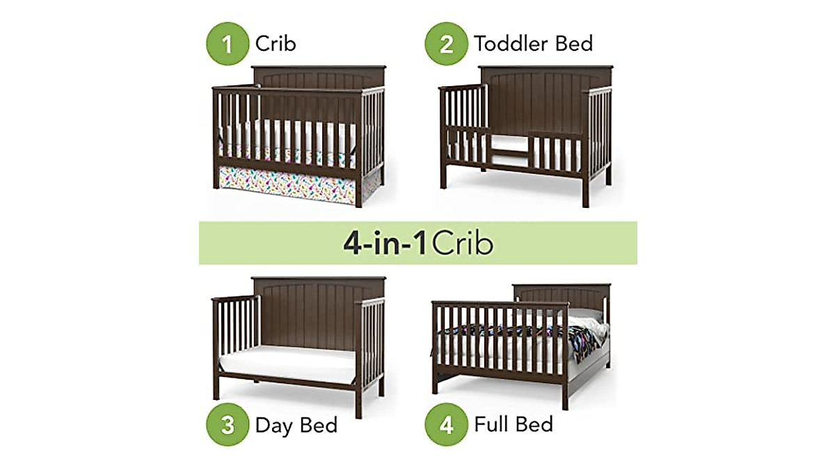 Child Craft Sheldon 4-in-1 Convertible Crib in Slate