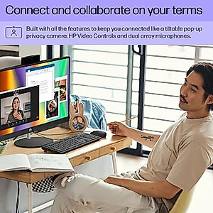 HP Newest 27" Touchscreen All-in-One, 27" FHD Display, Intel Core i7-1355U, 128GB RAM, 8GB SSD, IR Camera, Wired Keyboard & Mouse, HDMI, RJ45, Wi-Fi 6, Windows 11 Home, Black